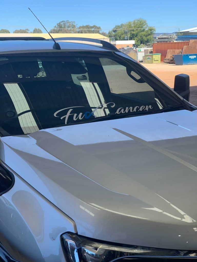 F#CK CANCER WINDSCREEN STICKER - Mike's Shock Shop